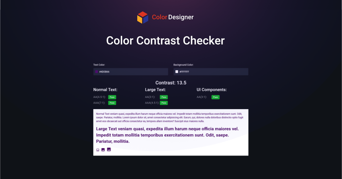 Contrast Checker - colordesigner.io