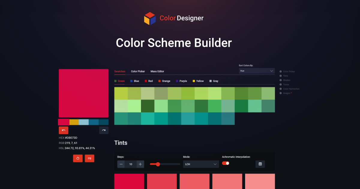 Color Palette Builder - colordesigner.io